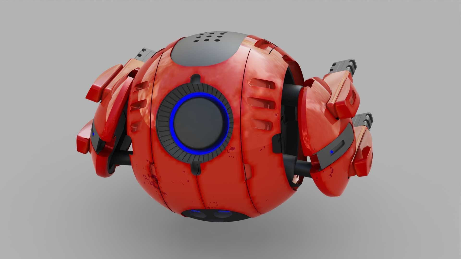 BALL DROID R-166 RIGGED 3D model rigged | CGTrader
