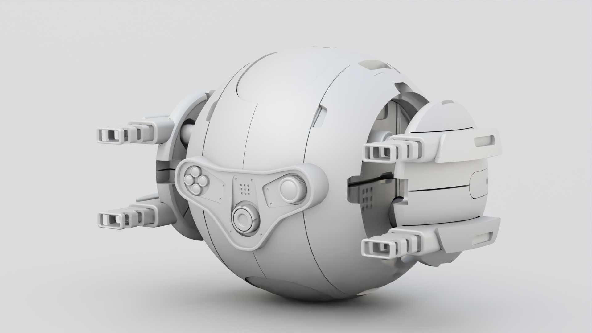 BALL DROID R-166 RIGGED 3D model rigged | CGTrader