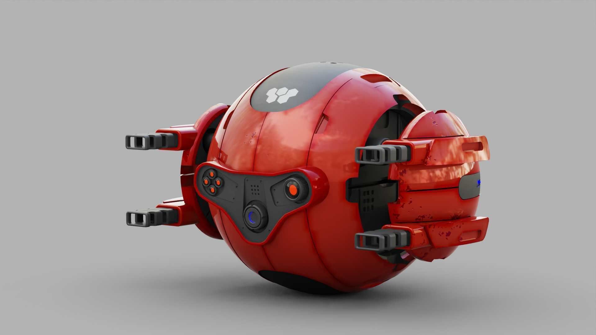 BALL DROID R-166 RIGGED 3D model rigged | CGTrader