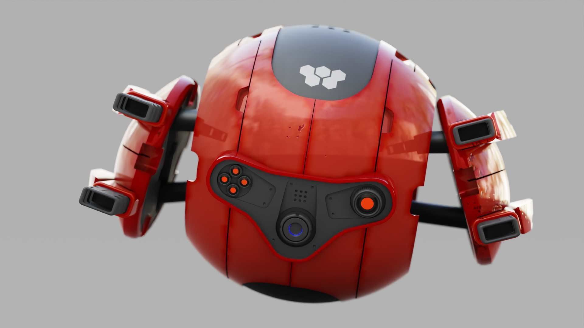 BALL DROID R-166 RIGGED 3D model rigged | CGTrader