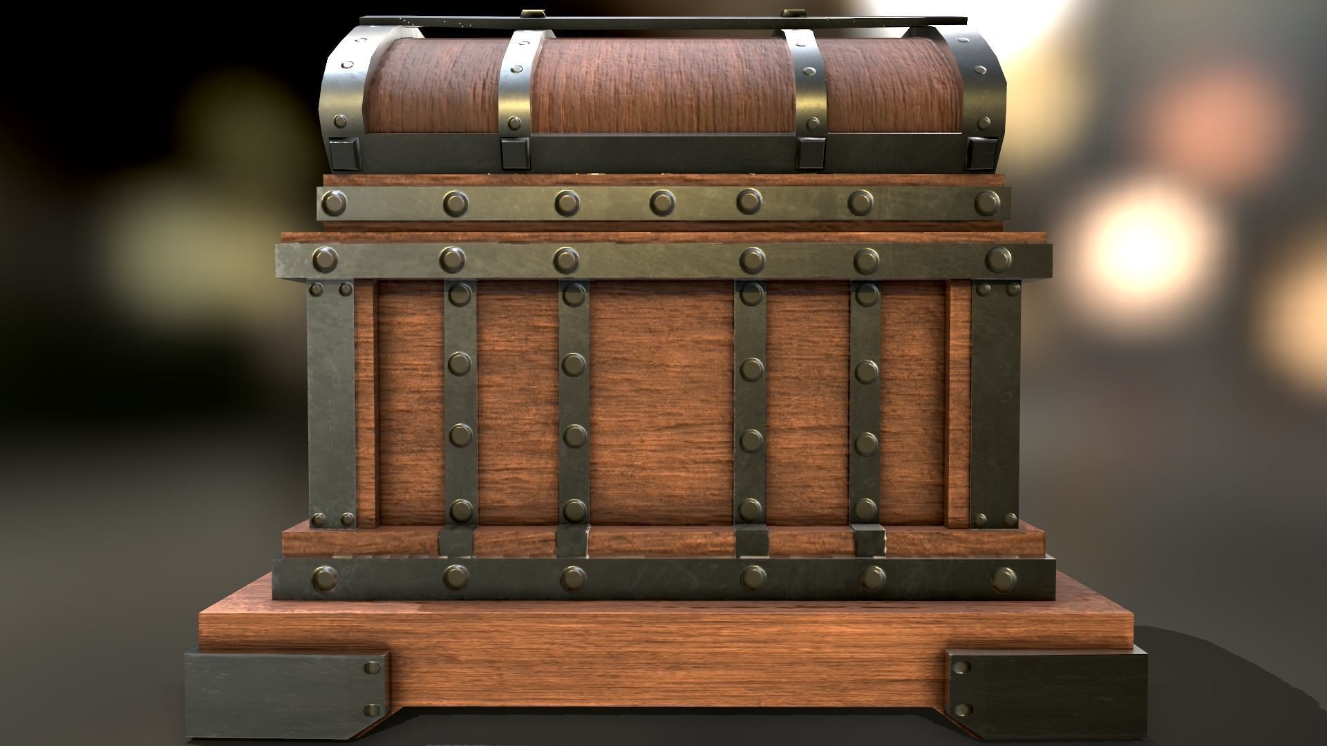 Old Wooden Treasure Box 3D model | CGTrader