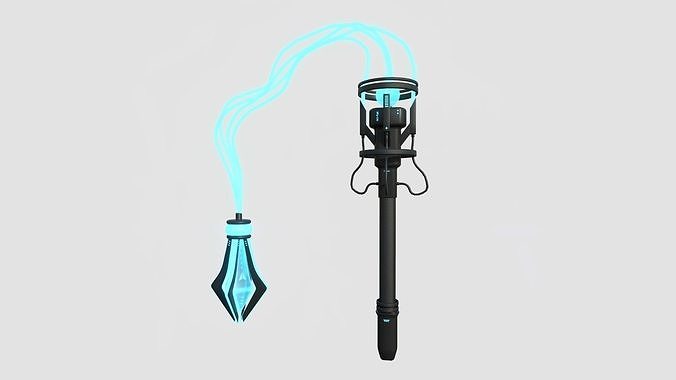 3D model SciFi Flail A01 Black Blue - Sci Fi Weapon Design VR / AR ...
