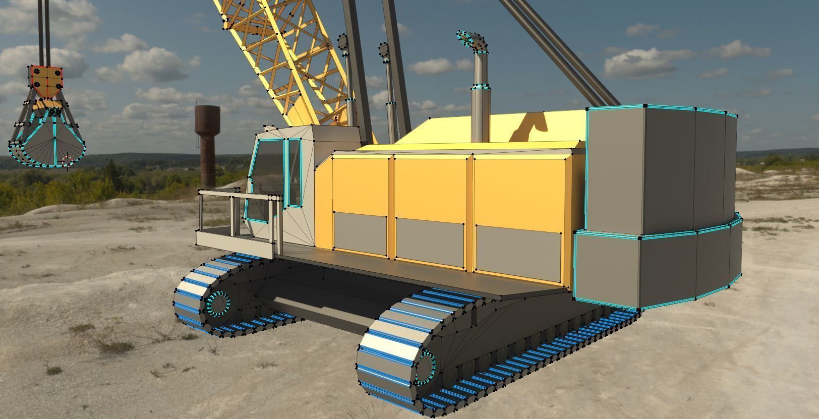 3D model Rigged Crawler Crane VR / AR / low-poly | CGTrader