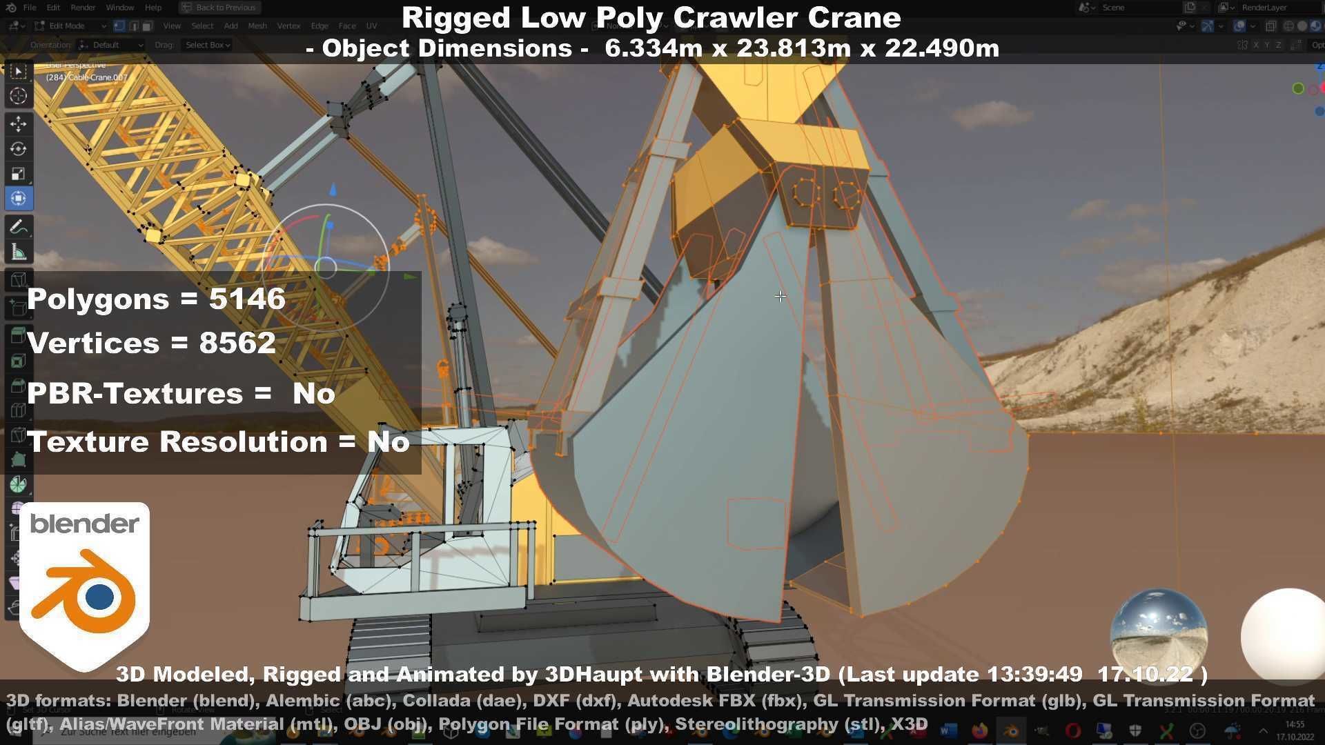 3D model Rigged Crawler Crane VR / AR / low-poly | CGTrader