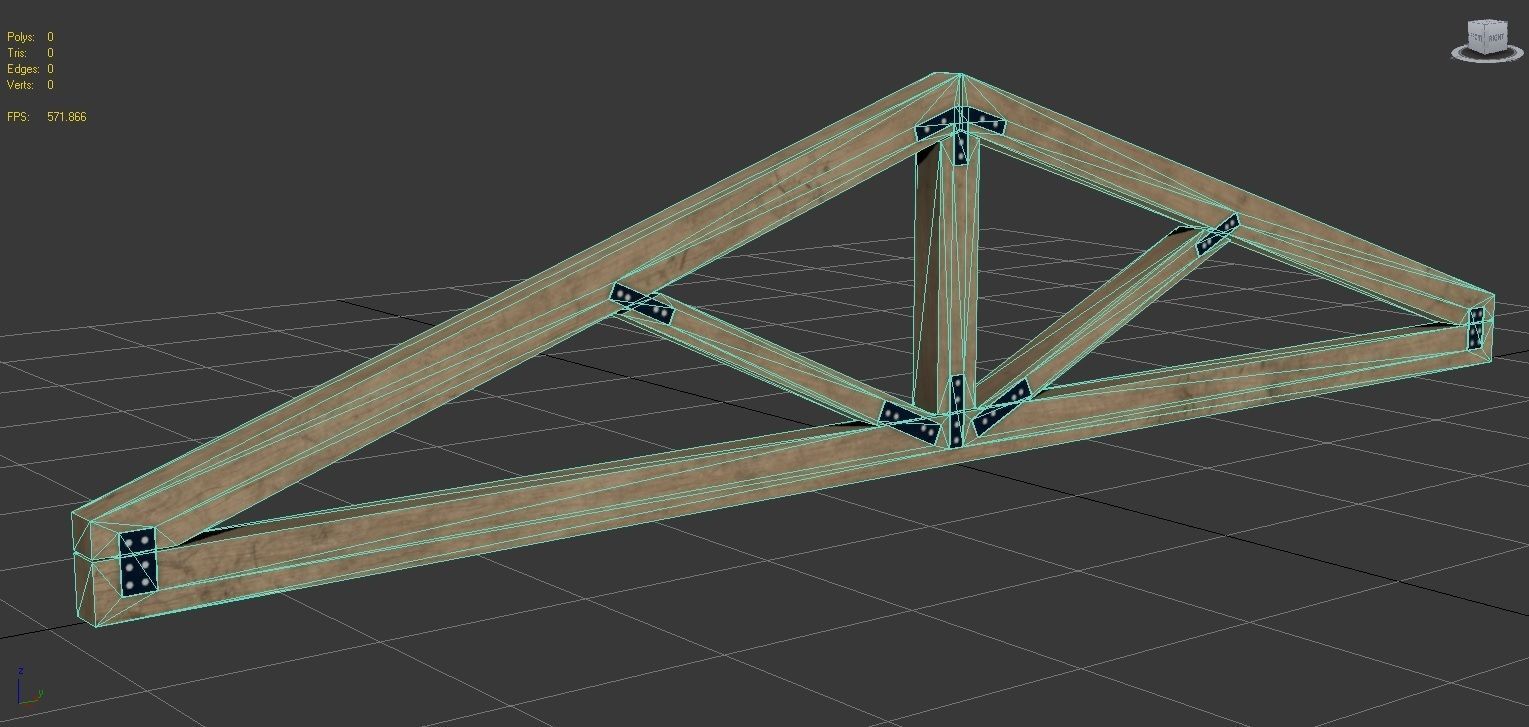 3D model Wooden Roof Truss 02 VR / AR / low-poly | CGTrader