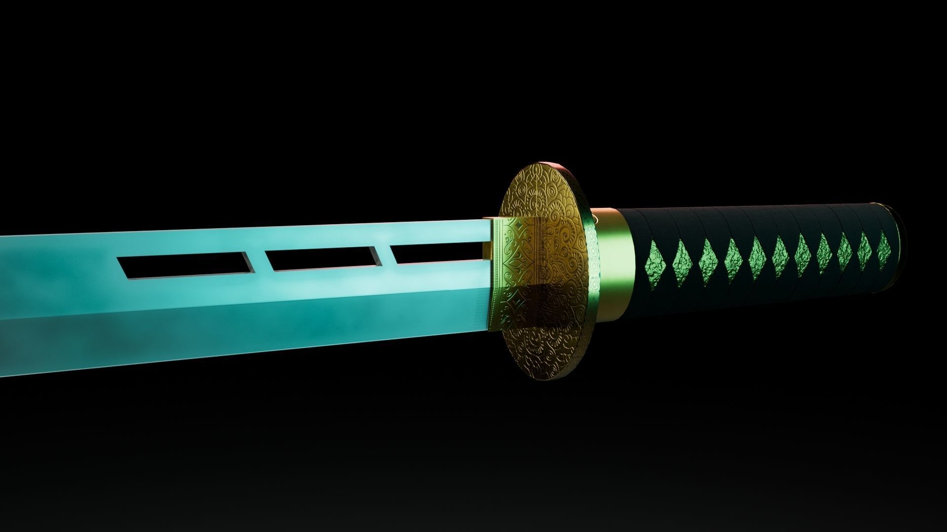3D model Katana Sword Game Prop-Medieval Asset VR / AR / low-poly ...