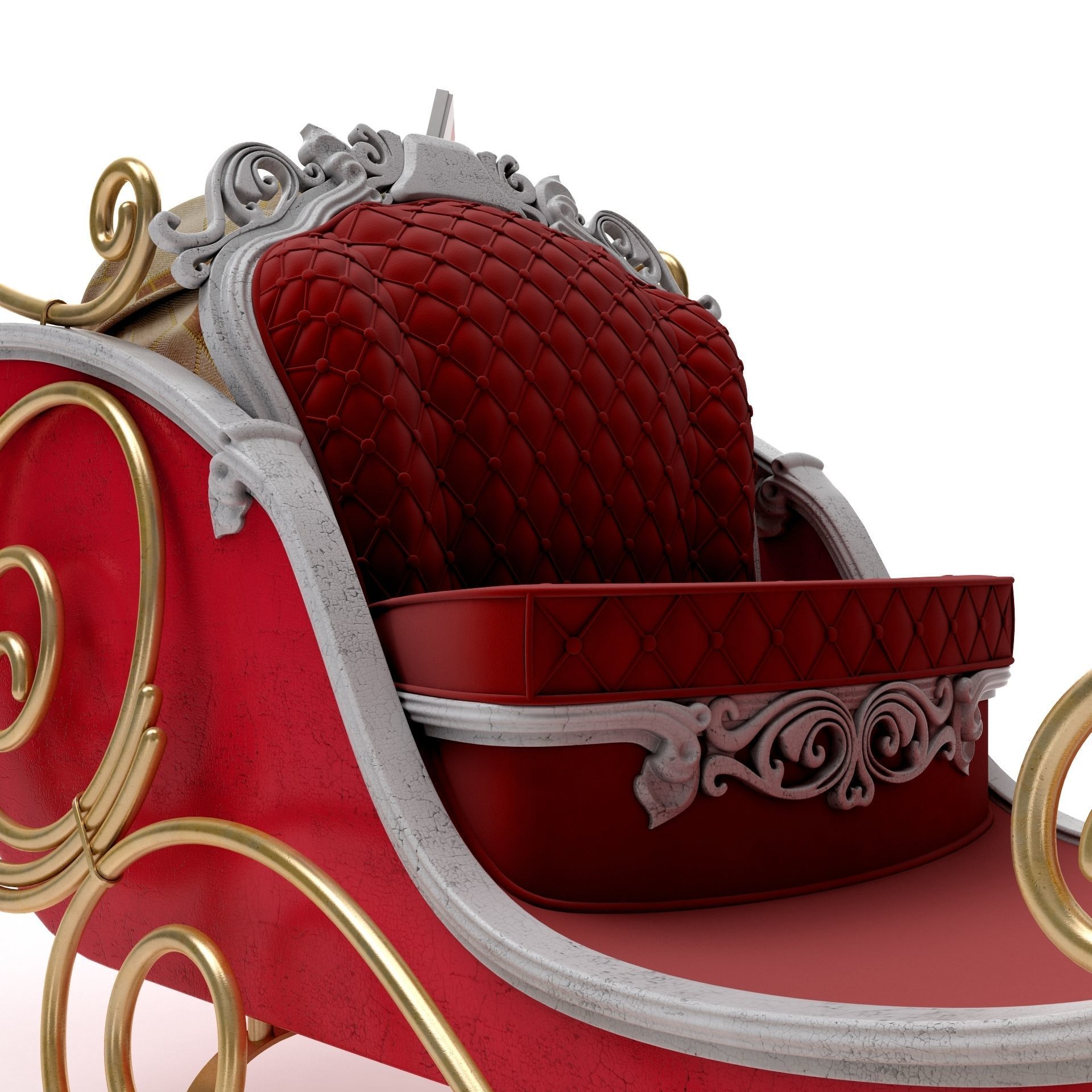 Santa Claus sleigh with reindeer 3D model | CGTrader