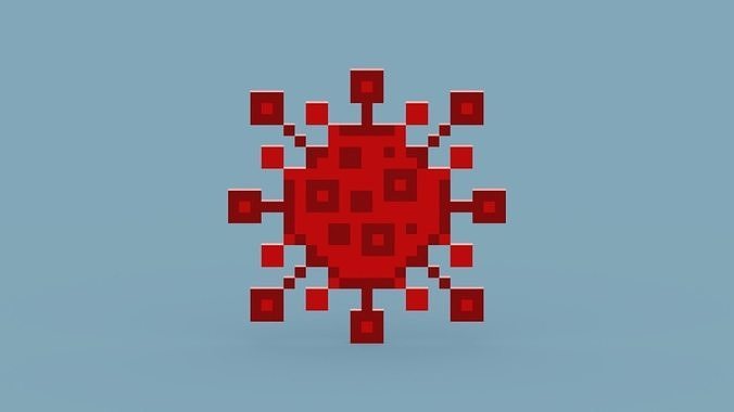 3D model Pixel Corona Virus VR / AR / low-poly | CGTrader