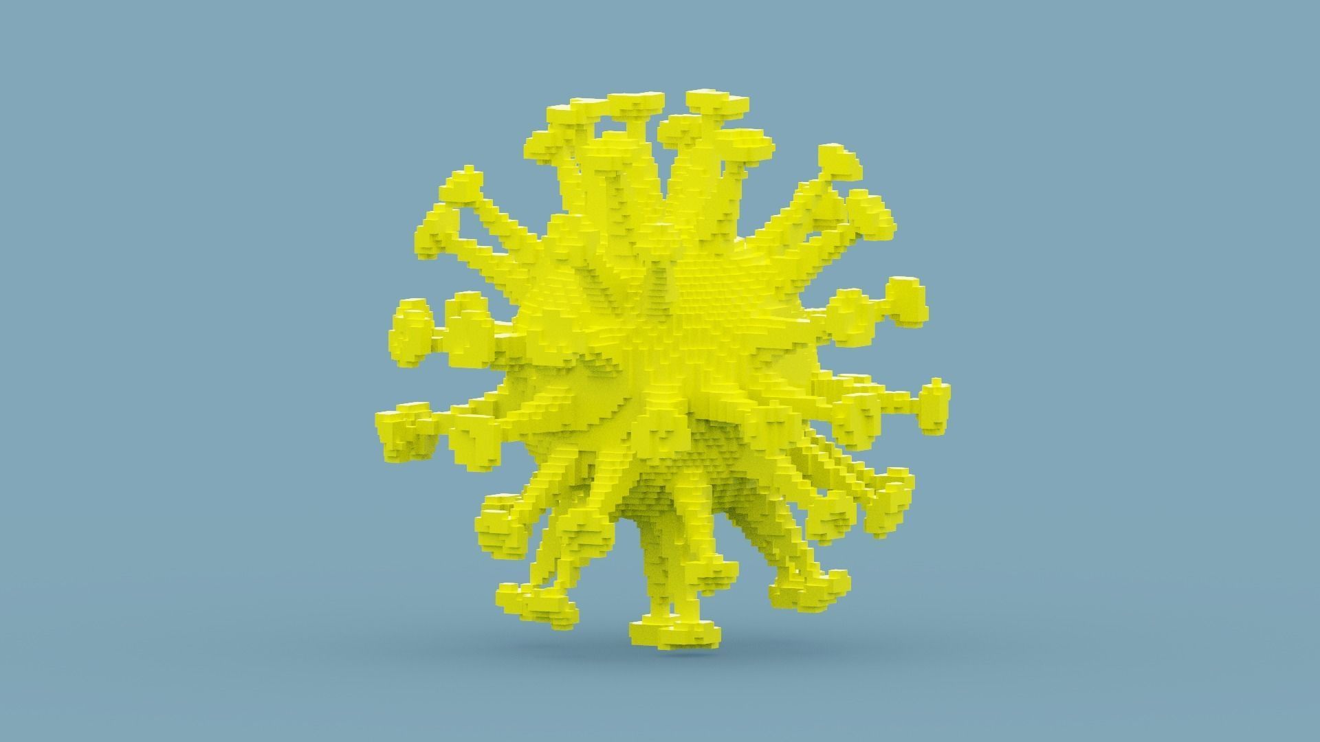 3D model Voxel Yellow Virus VR / AR / low-poly | CGTrader