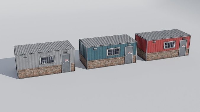 3D model Small Utility Building Set 4K and 2K VR / AR / low-poly | CGTrader
