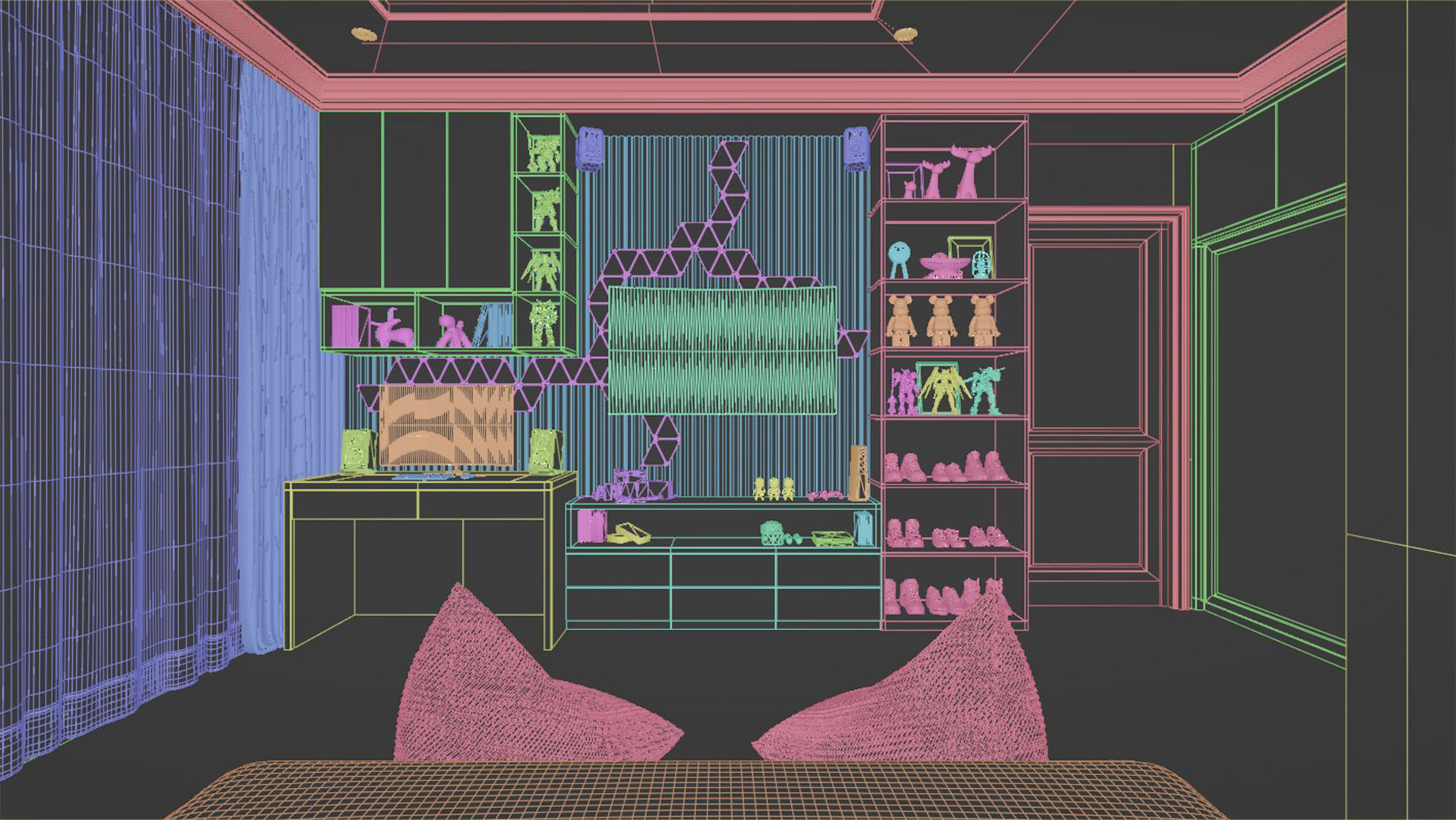 Bedroom Boys Gaming Blender - Fbx - Obj 3D model | CGTrader