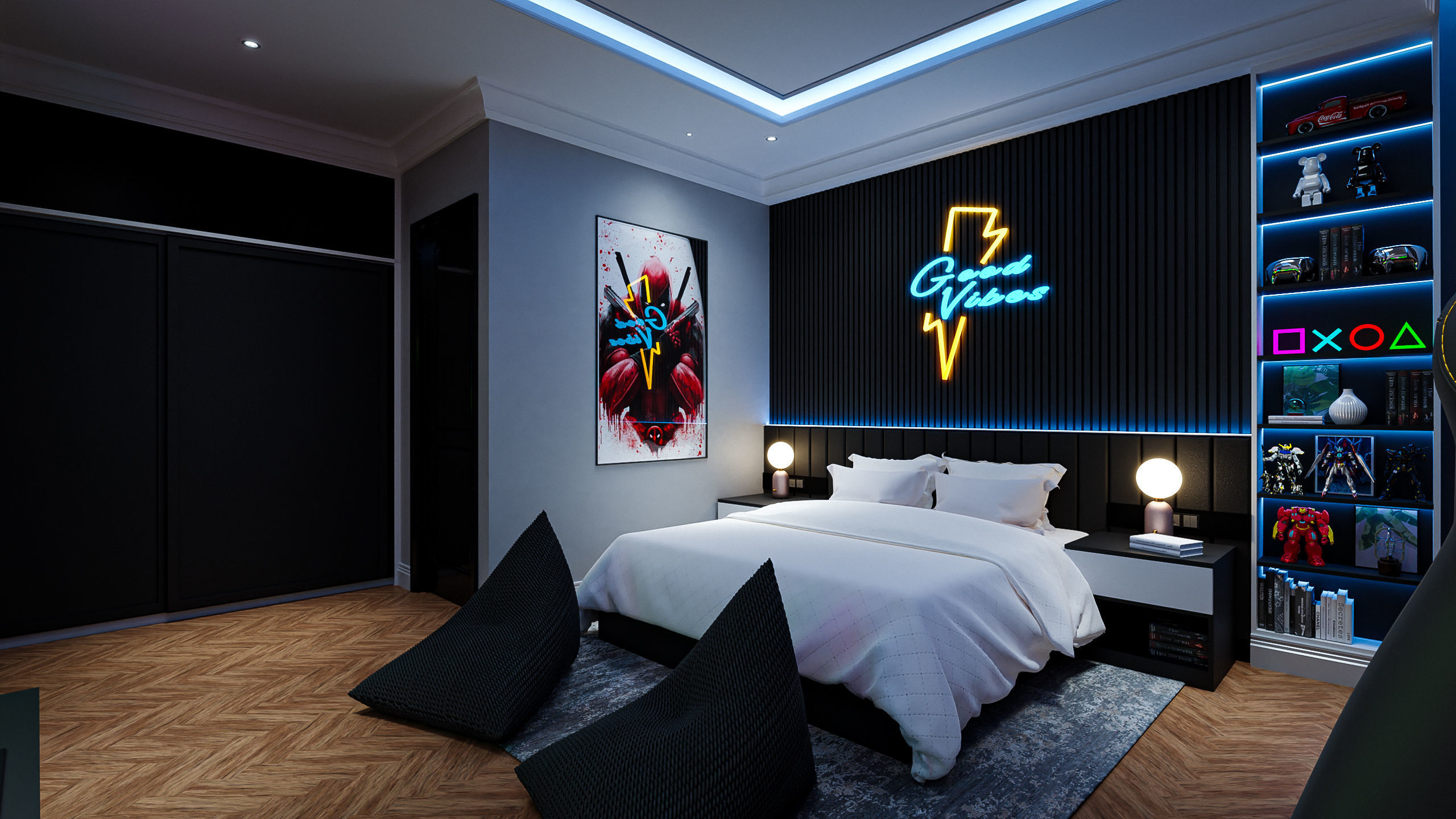 Bedroom Boys Gaming Blender - Fbx - Obj 3D model | CGTrader