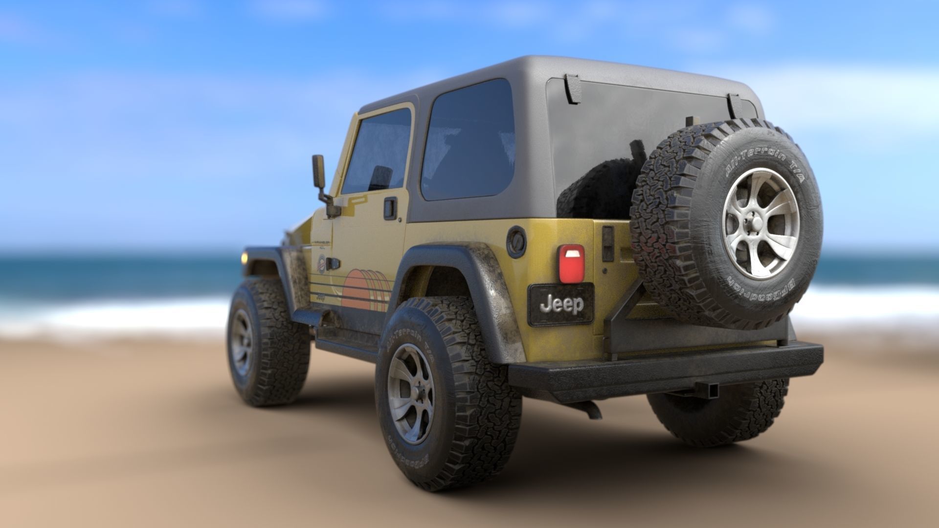3D model Jeep Wrangler TJ Custom Design Jeep Islander theme VR / AR ...