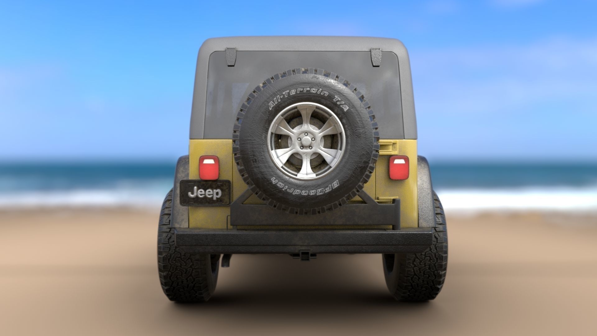 3D model Jeep Wrangler TJ Custom Design Jeep Islander theme VR / AR ...