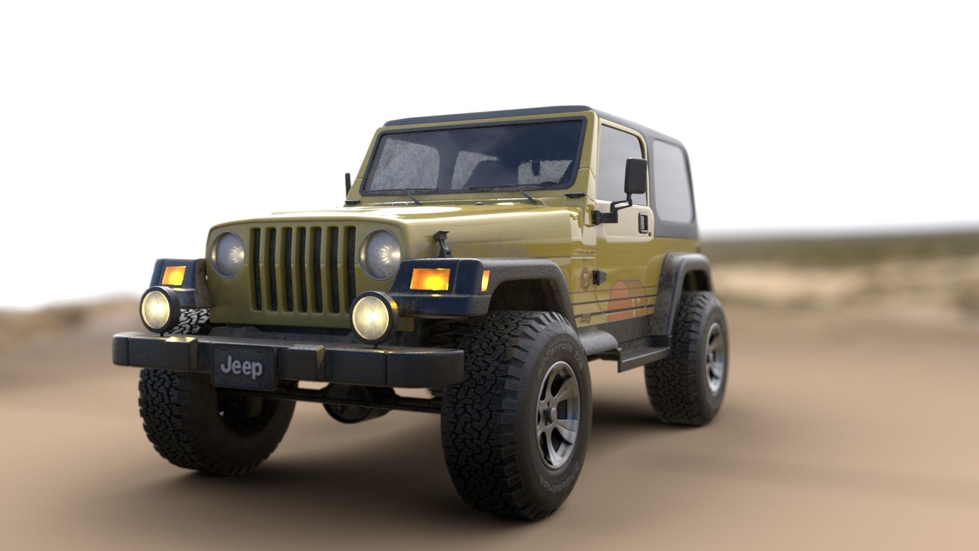 3D model Jeep Wrangler TJ Custom Design Jeep Islander theme VR / AR ...