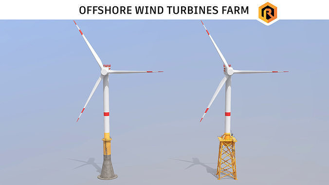 3D model Offshore Wind Turbines Farm VR / AR / low-poly | CGTrader