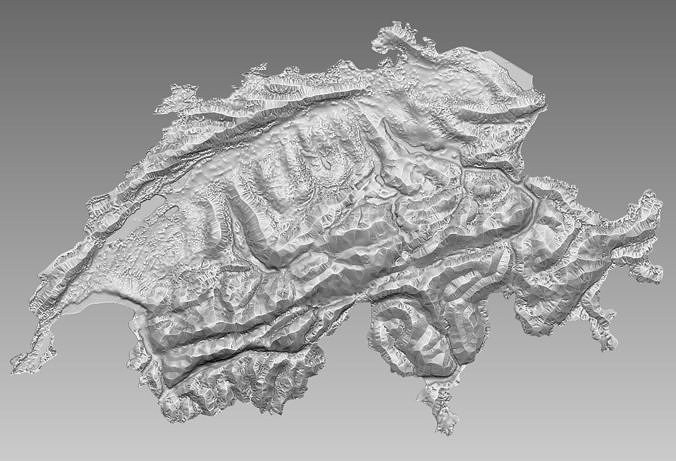 Swiss map 3D model 3D printable | CGTrader