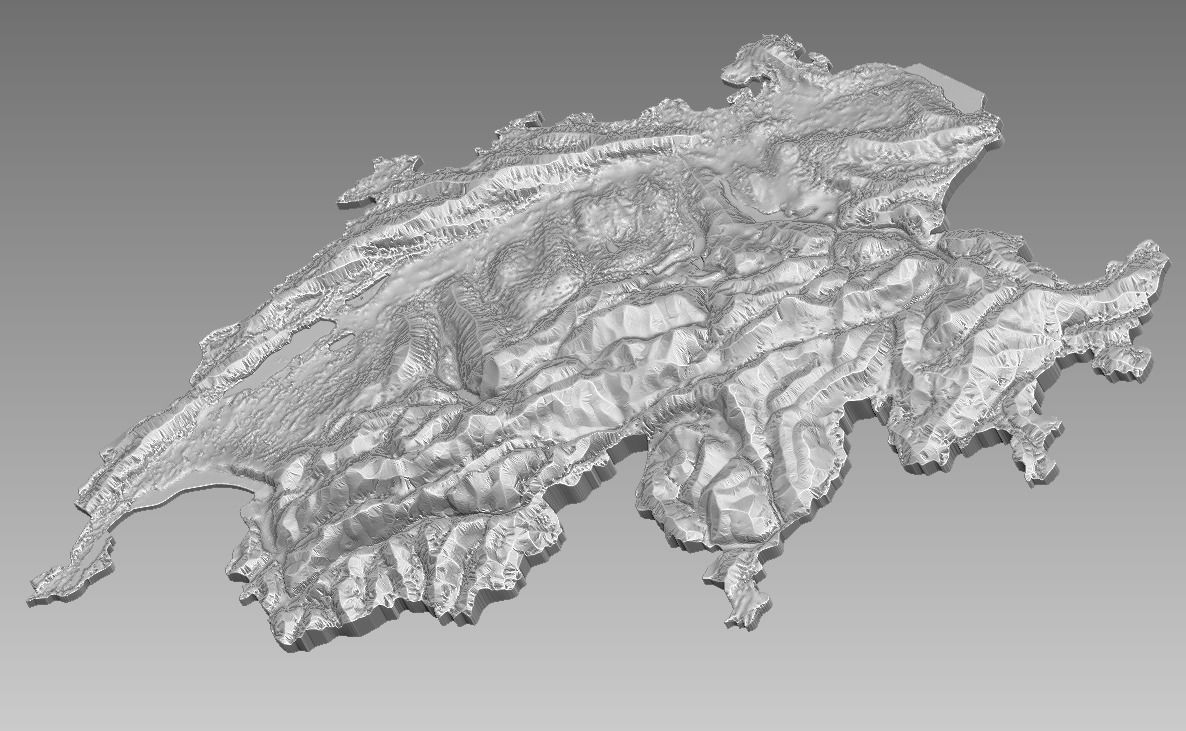 Swiss map 3D model 3D printable | CGTrader
