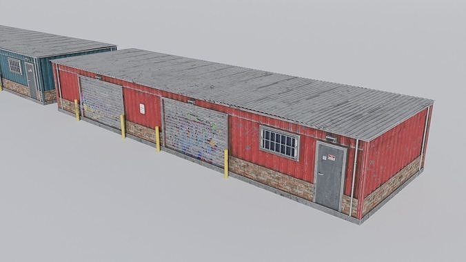 3D model Small Industrial Utility Garage 4K and 2K VR / AR / low-poly ...