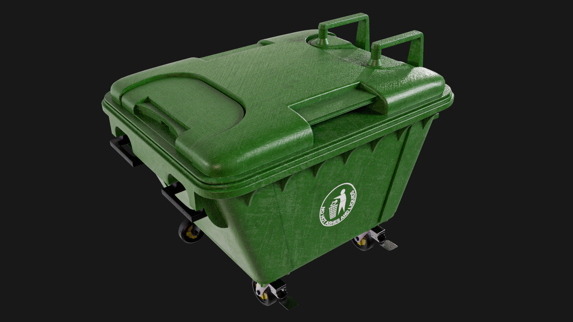 3D model Dustbin Rigged All PBR Unity UE V-Ray Arnold Textures Included ...
