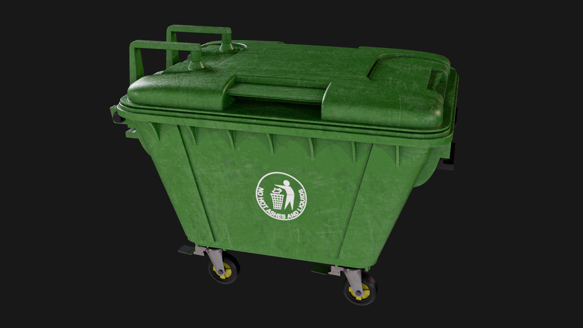 3D model Dustbin Rigged All PBR Unity UE V-Ray Arnold Textures Included ...