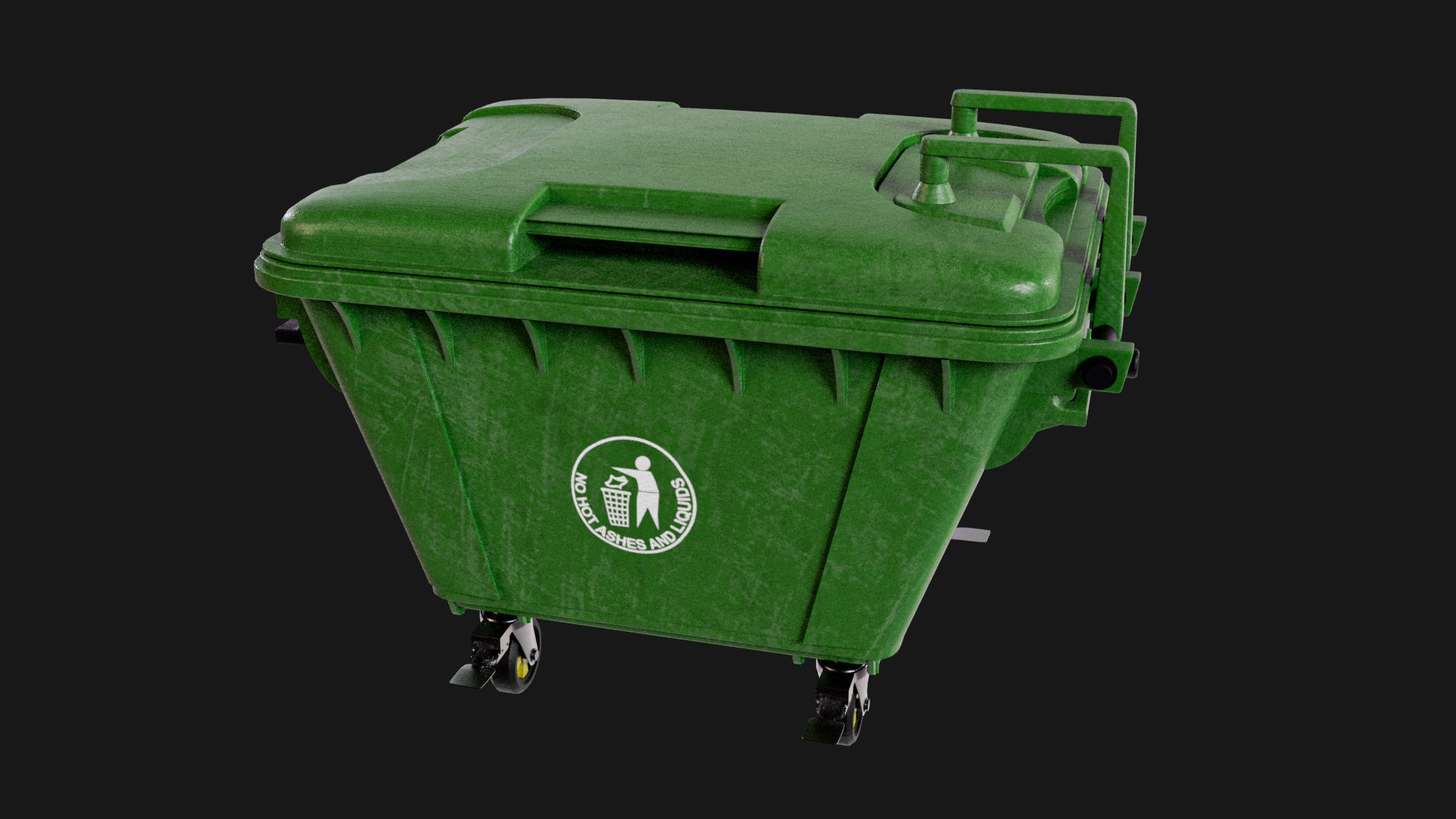 3D model Dustbin Rigged All PBR Unity UE V-Ray Arnold Textures Included ...