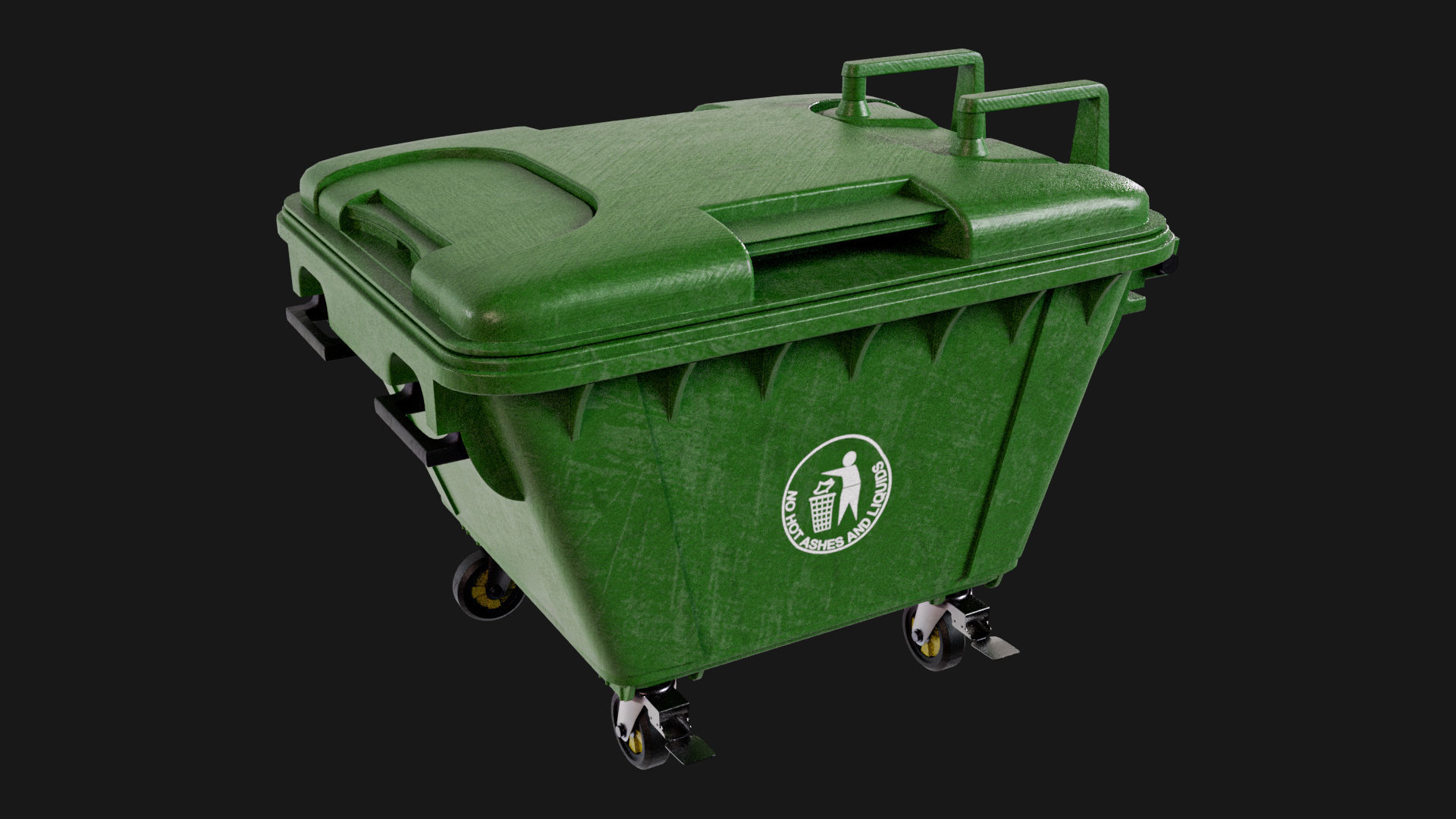 3D model Dustbin Rigged All PBR Unity UE V-Ray Arnold Textures Included ...