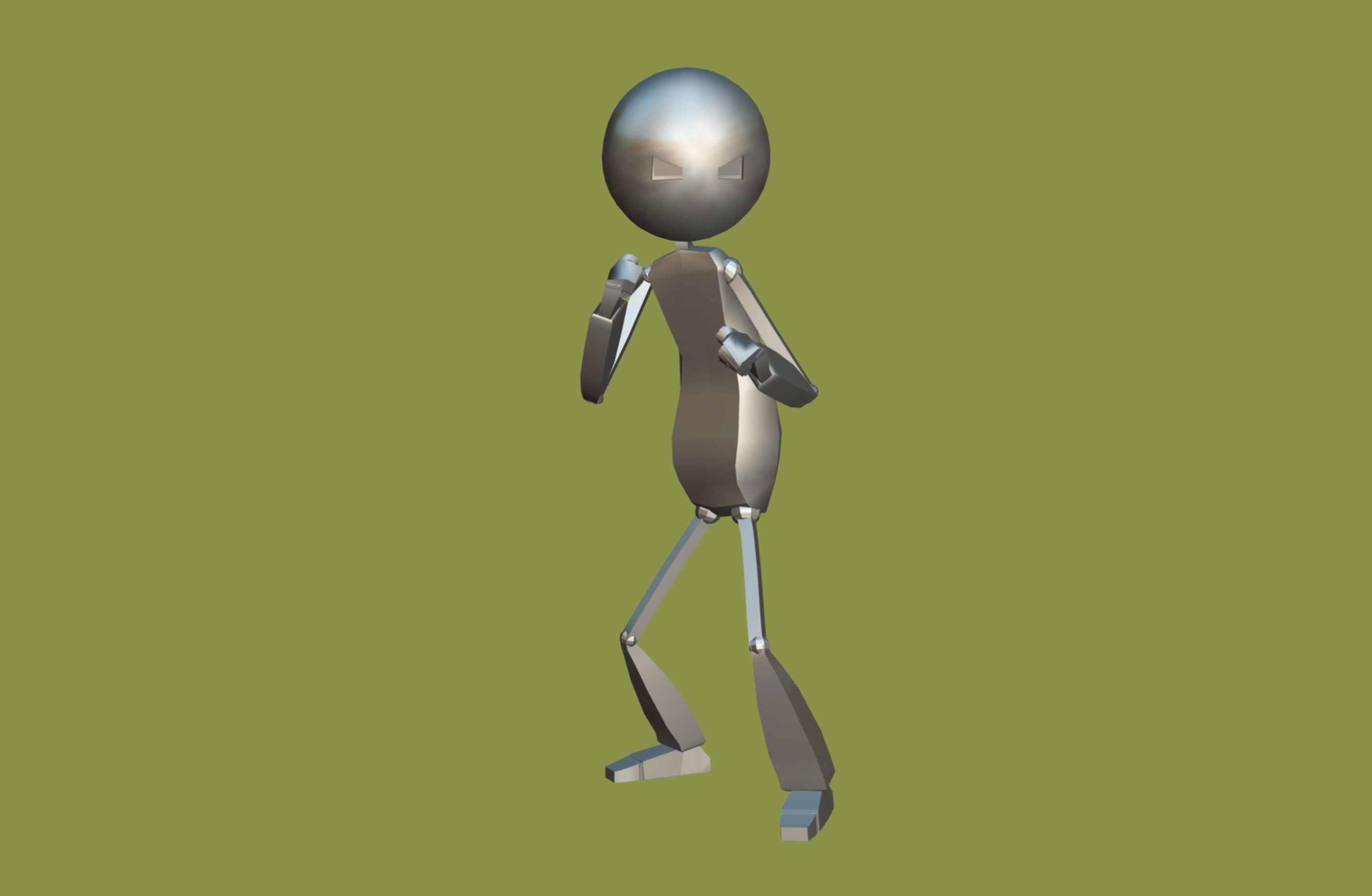 3D model Stickman humanoid with eyes VR / AR / low-poly rigged animated ...