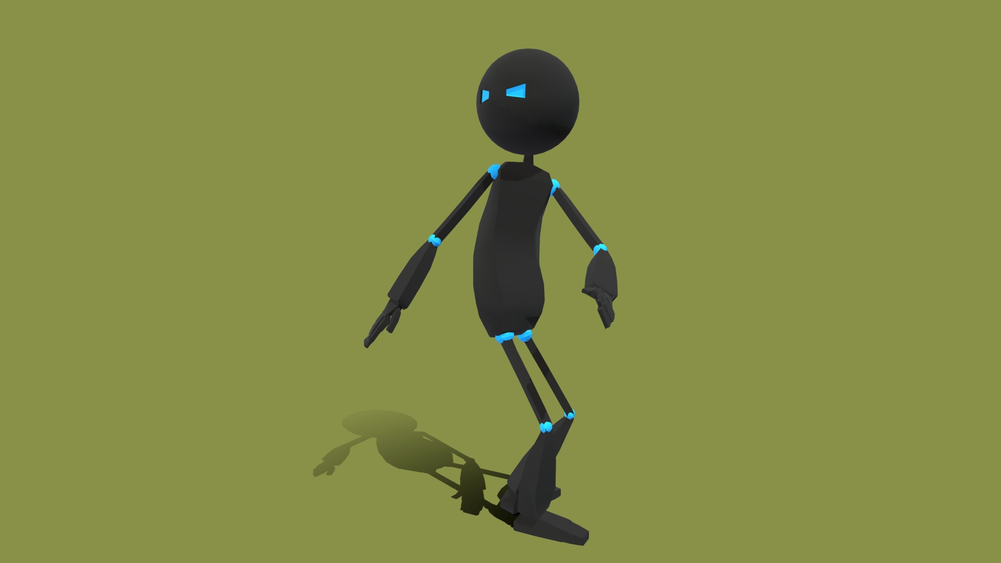 3D model Stickman humanoid with eyes VR / AR / low-poly rigged animated ...