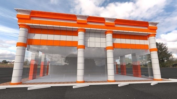 3D model RESTAURANT EXTERIOR VR / AR / low-poly | CGTrader