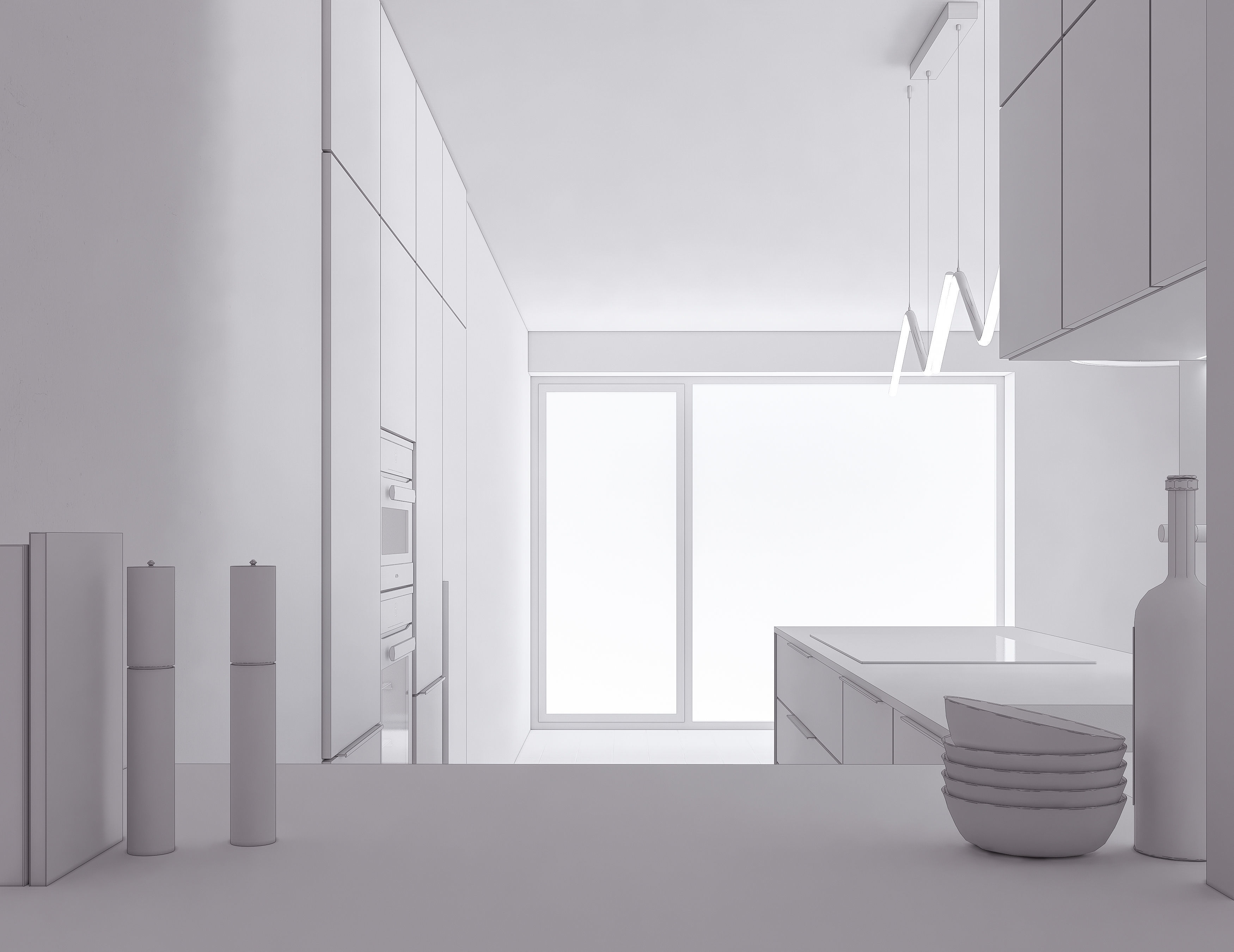 3D model Modern Kitchen Created in Revit 10 VR / AR / low-poly | CGTrader