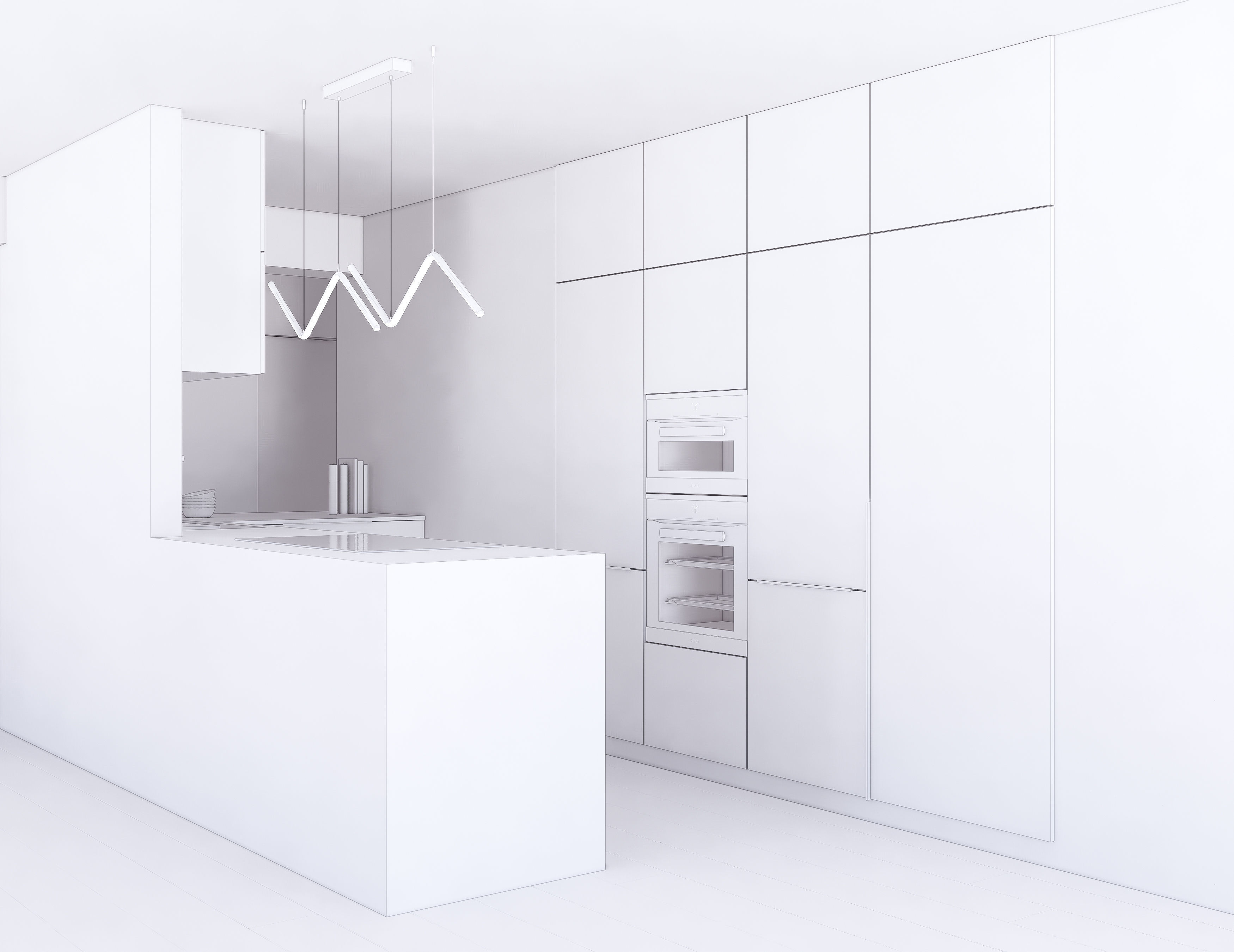 3D model Modern Kitchen Created in Revit 10 VR / AR / low-poly | CGTrader