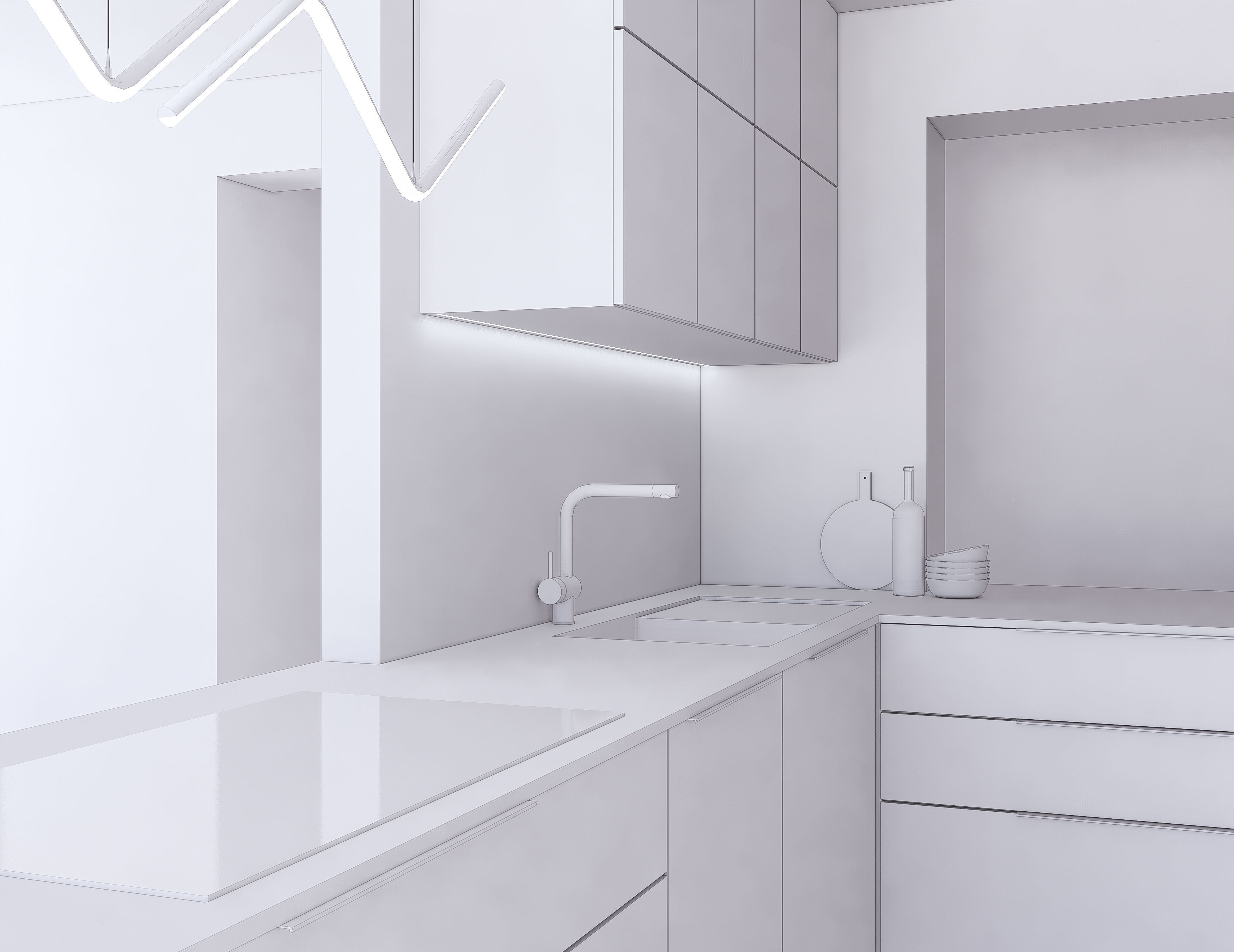 3D model Modern Kitchen Created in Revit 10 VR / AR / low-poly | CGTrader