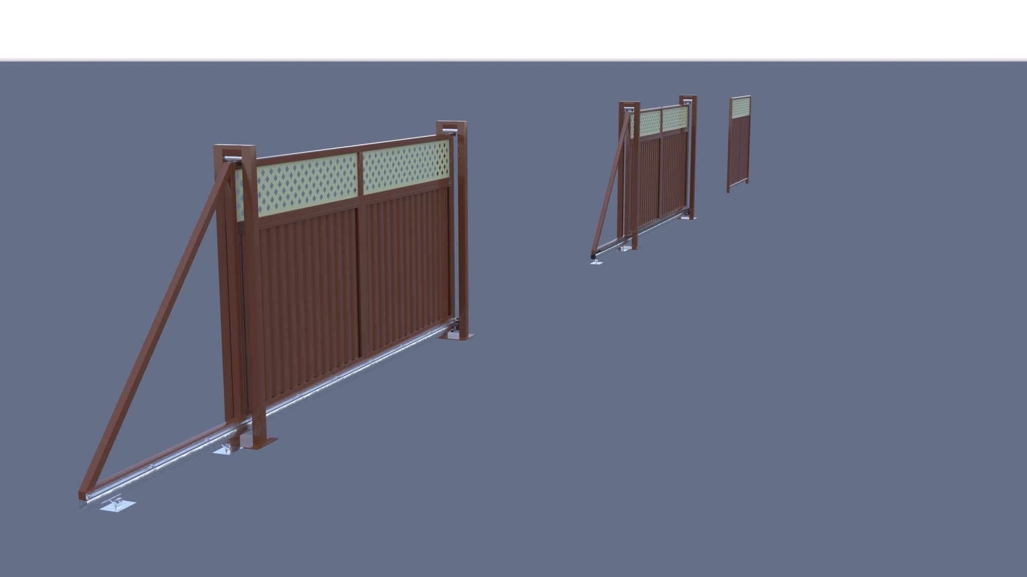 sliding gates 3D model | CGTrader