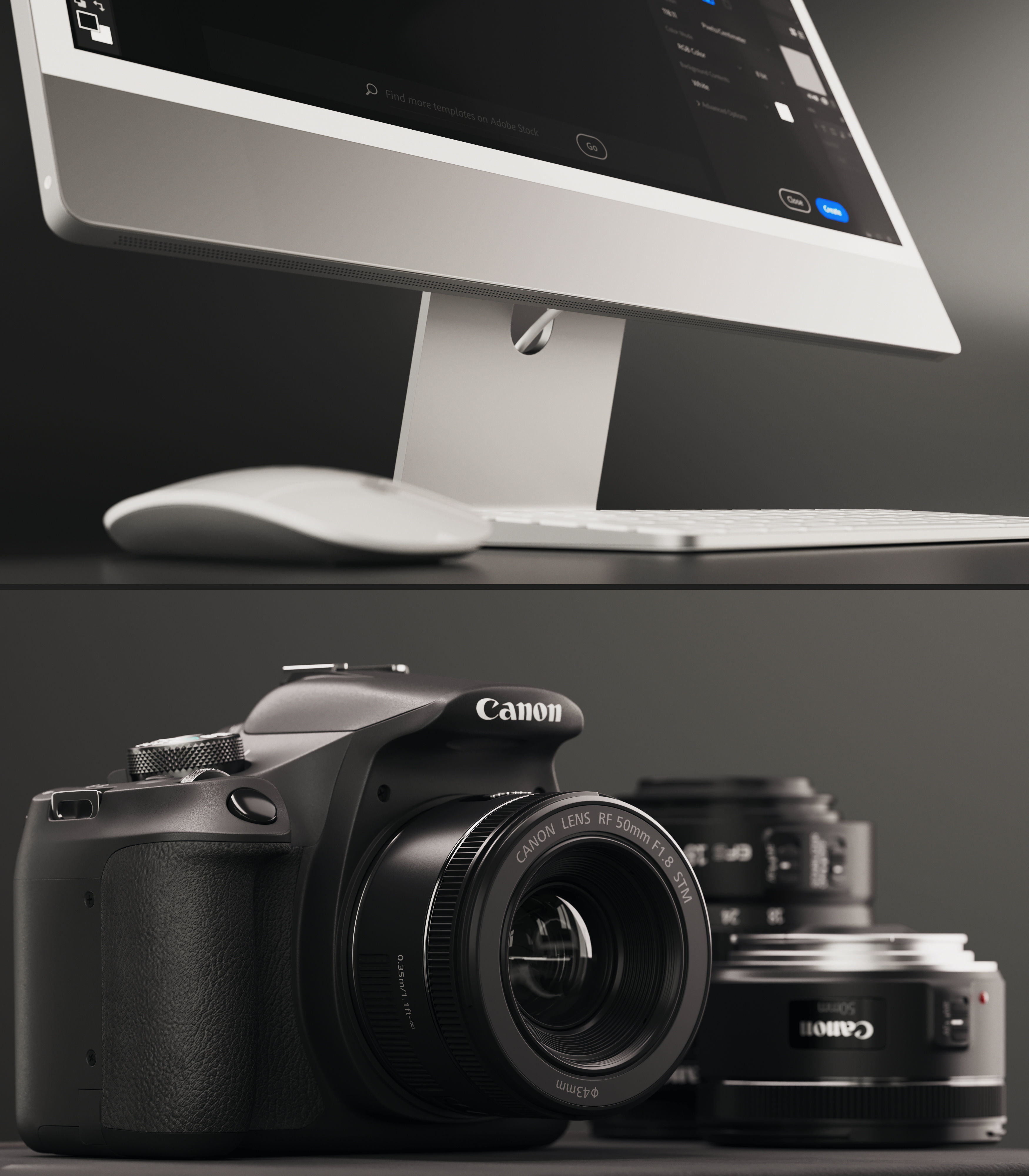 Desktop Composition 3D model | CGTrader