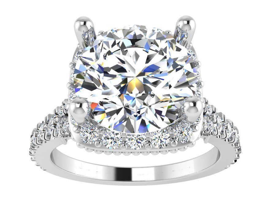 Modest diamond ring 2860 3D print model 3D model 3D printable | CGTrader