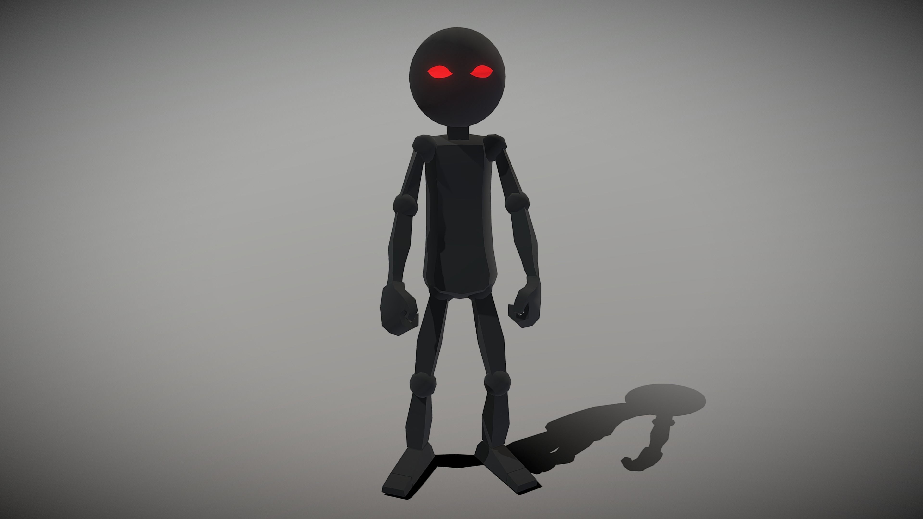 3D model Stickman figure with eyes VR / AR / low-poly rigged animated ...