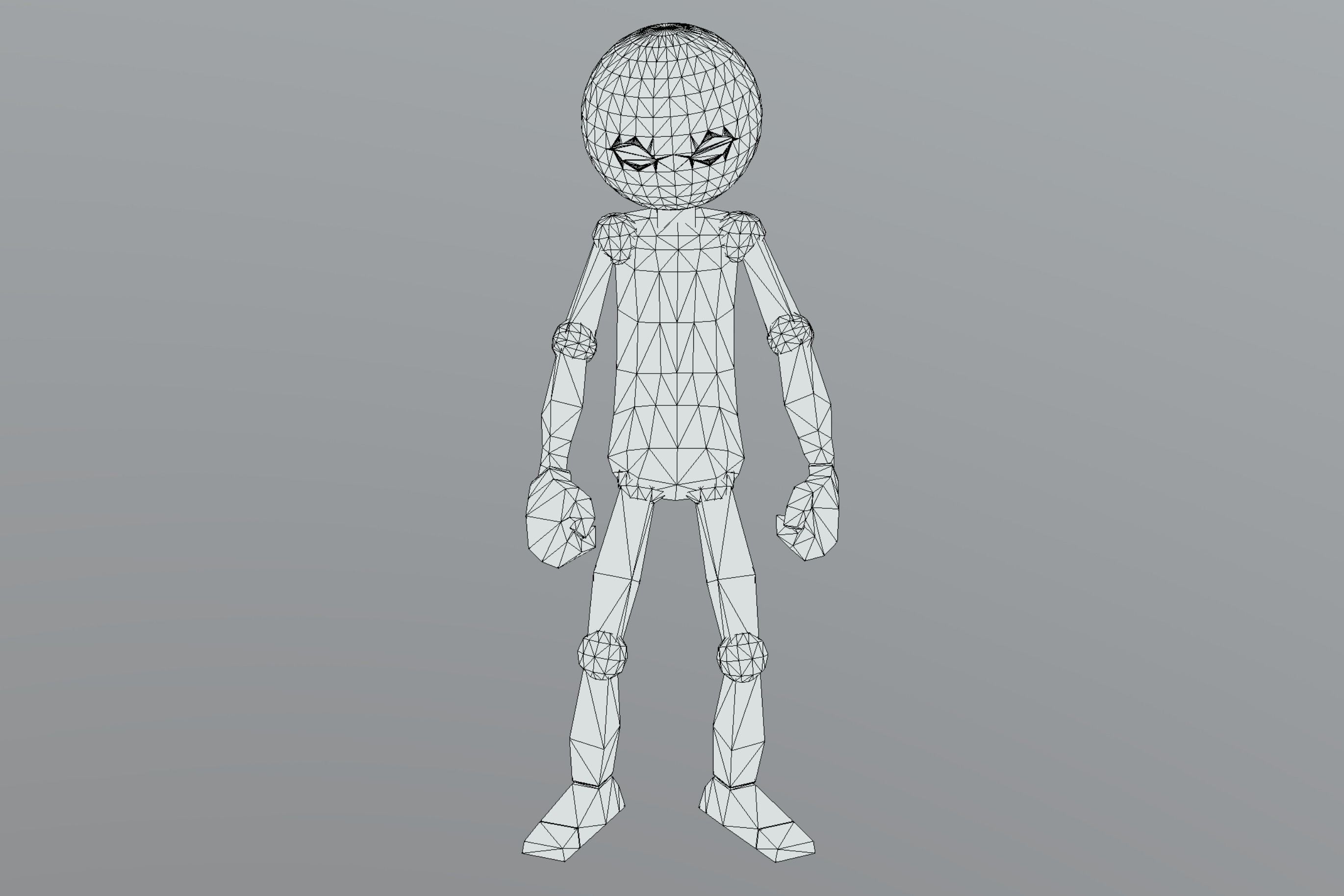 3D model Stickman figure with eyes VR / AR / low-poly rigged animated ...