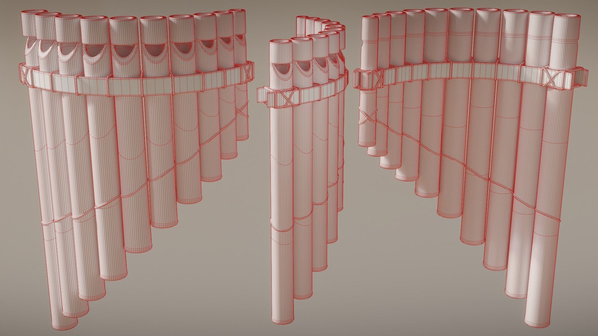 3D model Hand-Painted Pan Flute VR / AR / low-poly | CGTrader