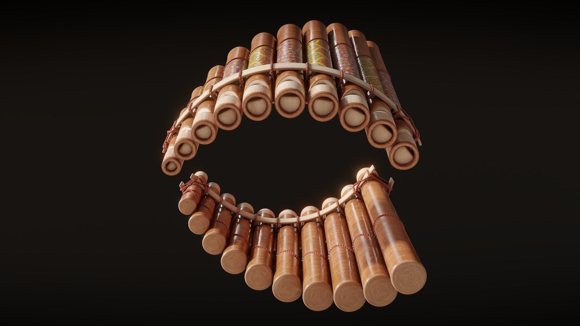 3D model Hand-Painted Pan Flute VR / AR / low-poly | CGTrader