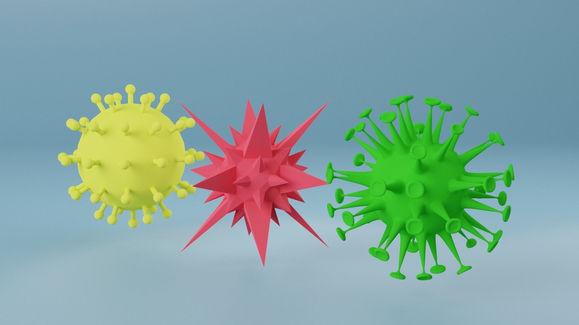 3D model Cartoon Virus Collection VR / AR / low-poly | CGTrader