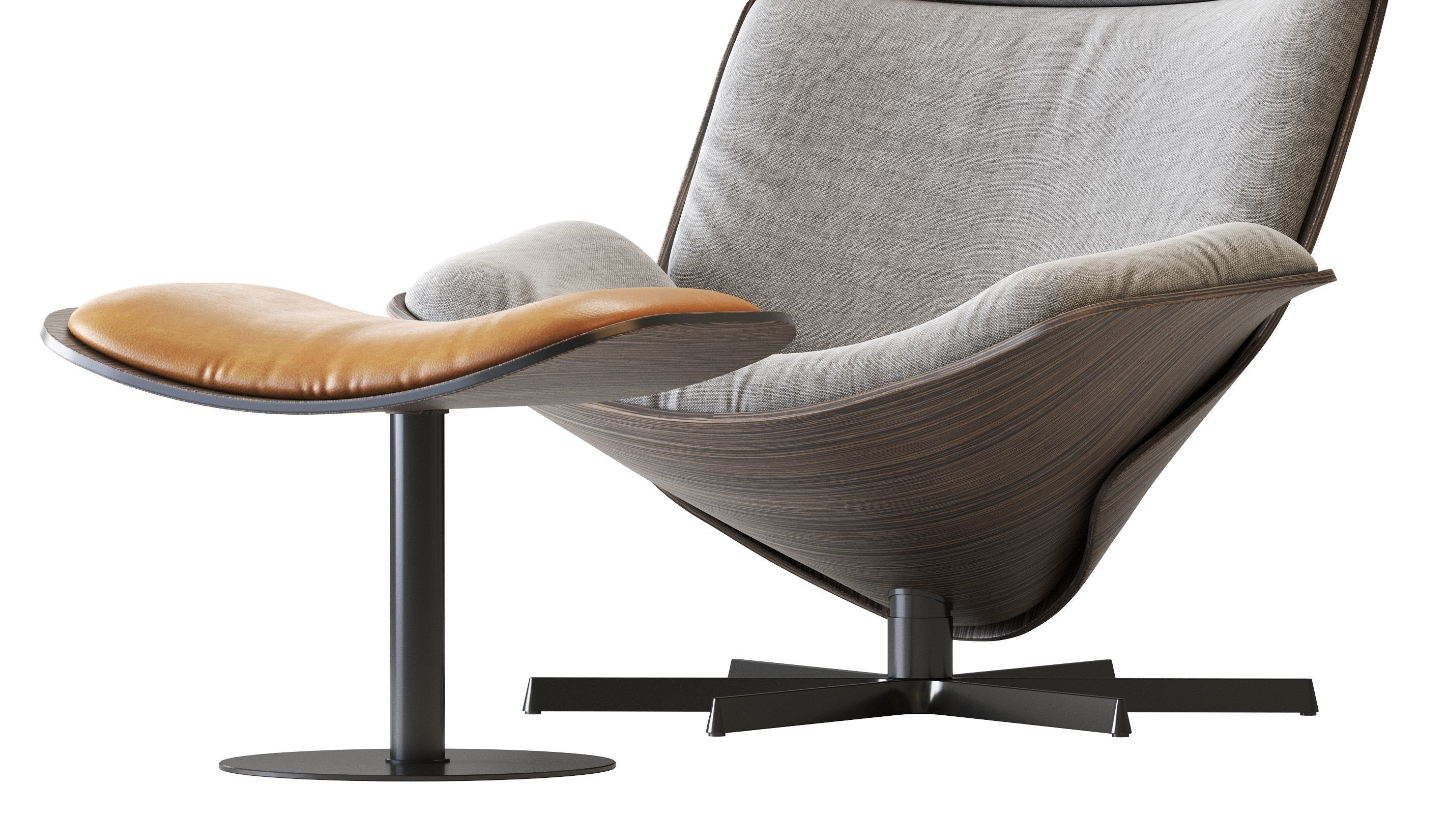 Almora B and B Italia Armchair and Footrest 3D model | CGTrader