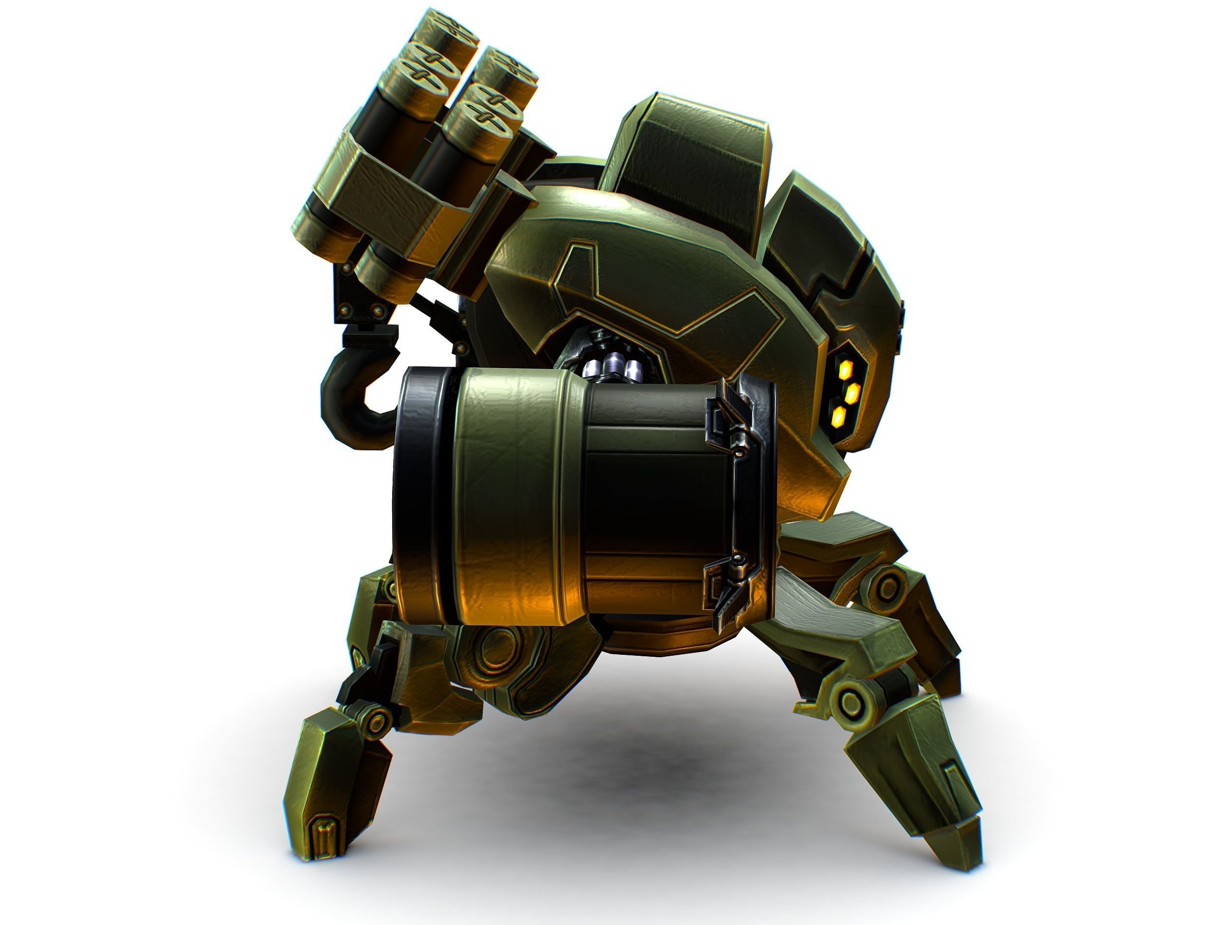 3D model Robot Machine Gunner Gun VR / AR / low-poly | CGTrader