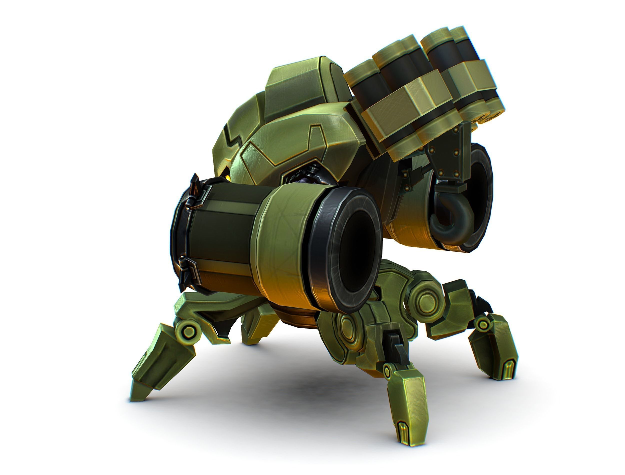 3D model Robot Machine Gunner Gun VR / AR / low-poly | CGTrader