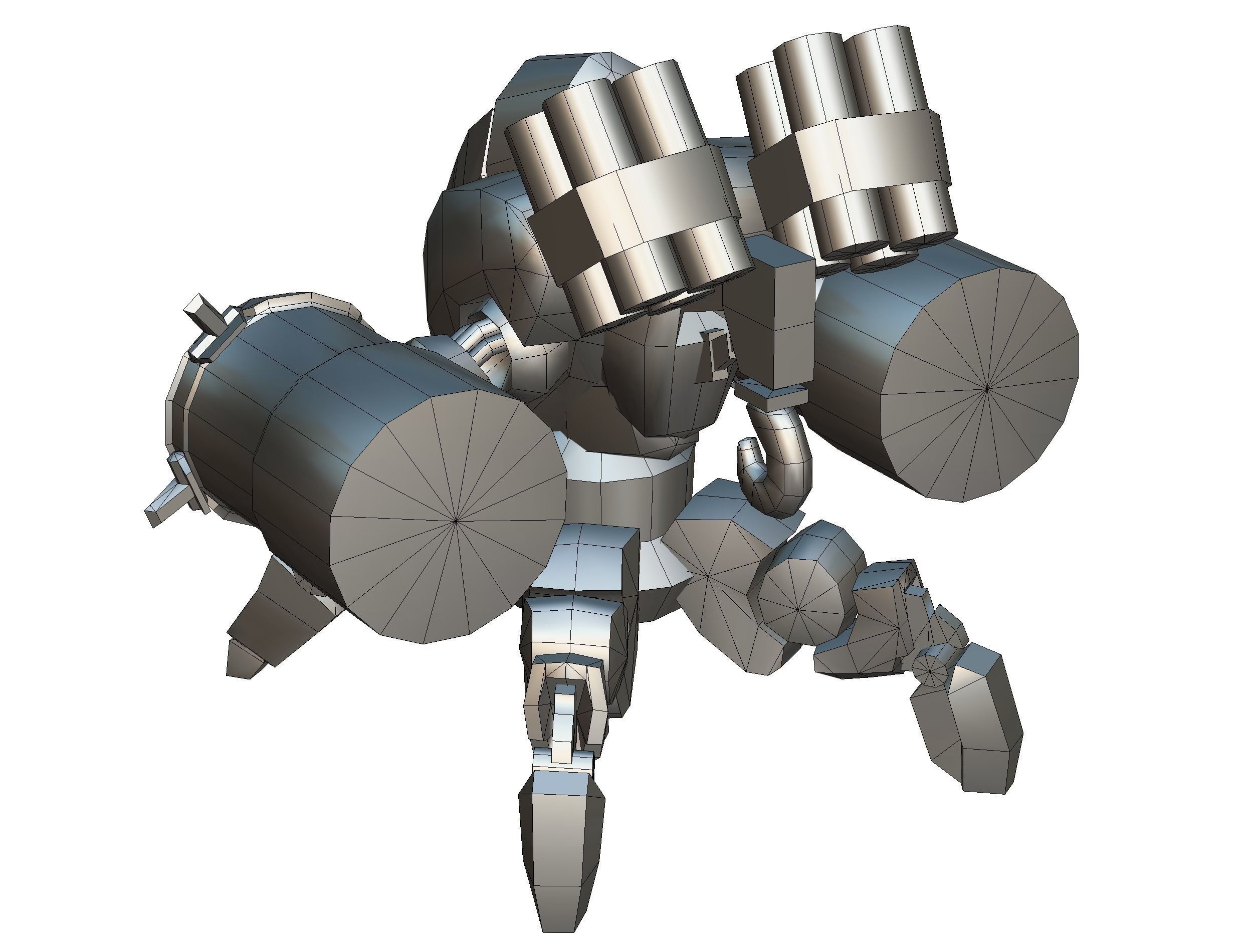 3D model Robot Machine Gunner Gun VR / AR / low-poly | CGTrader