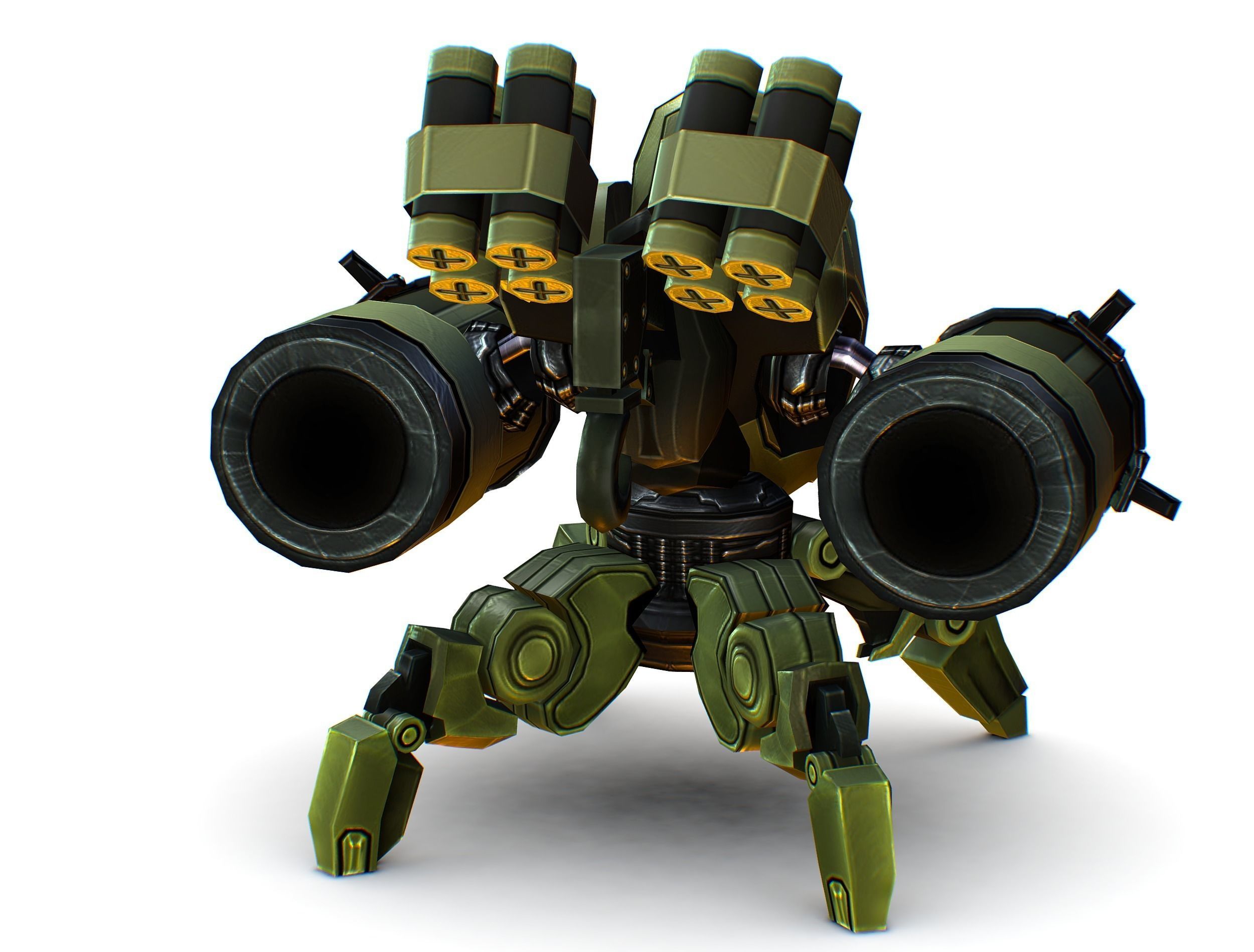 3D model Robot Machine Gunner Gun VR / AR / low-poly | CGTrader