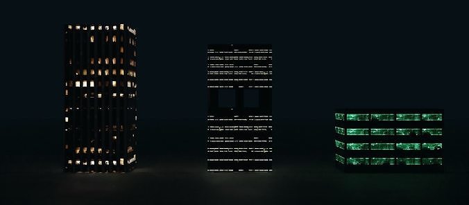 Night buildings low poly free VR / AR / low-poly 3D model | CGTrader