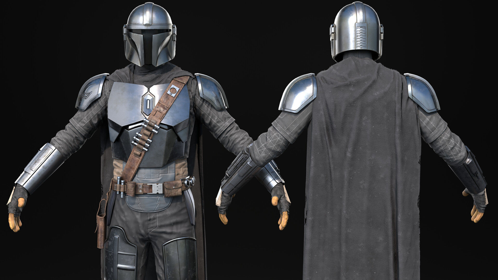3D model Mandalorian Realistic 3D Model Low Poly star wars armor VR ...
