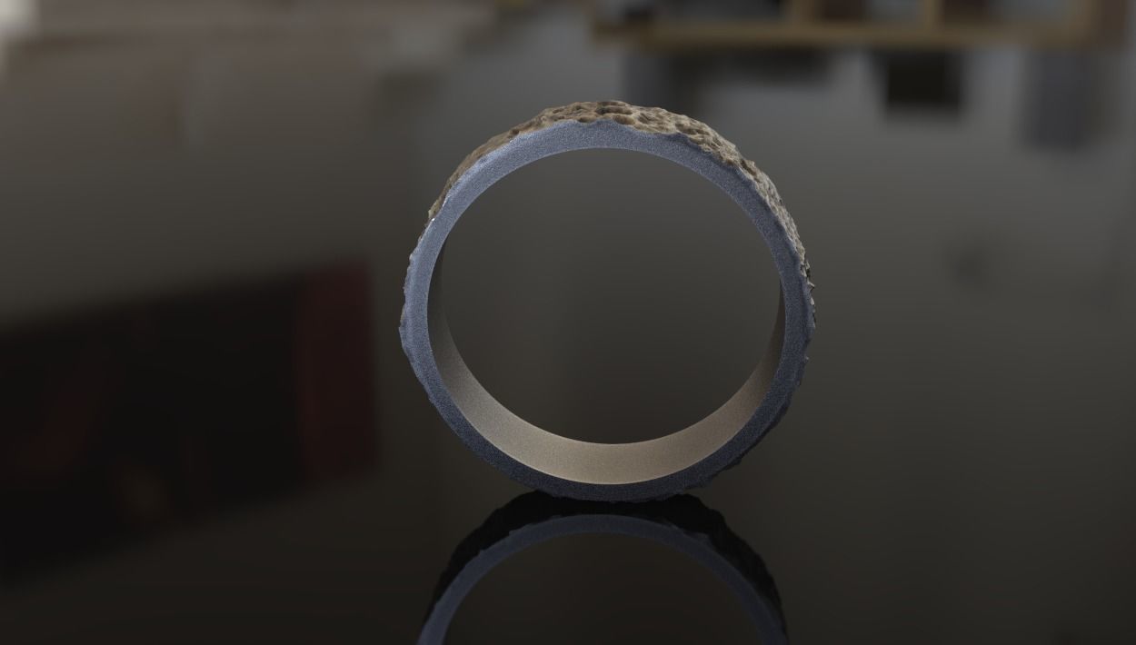 Moon Surface Craters ring 5 mm 3D print model 3D model 3D printable ...