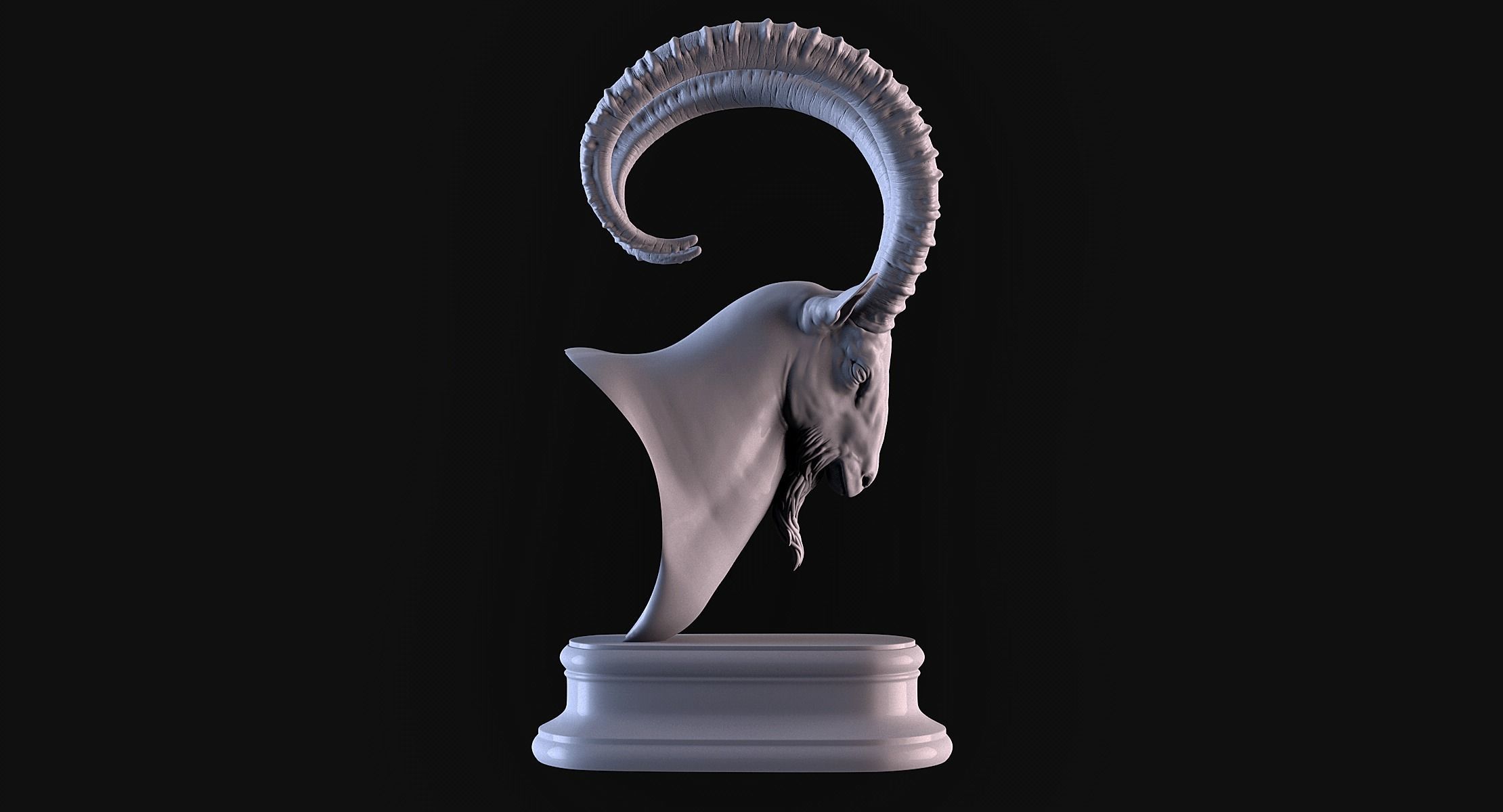 Ibex Head 3D model 3D printable | CGTrader